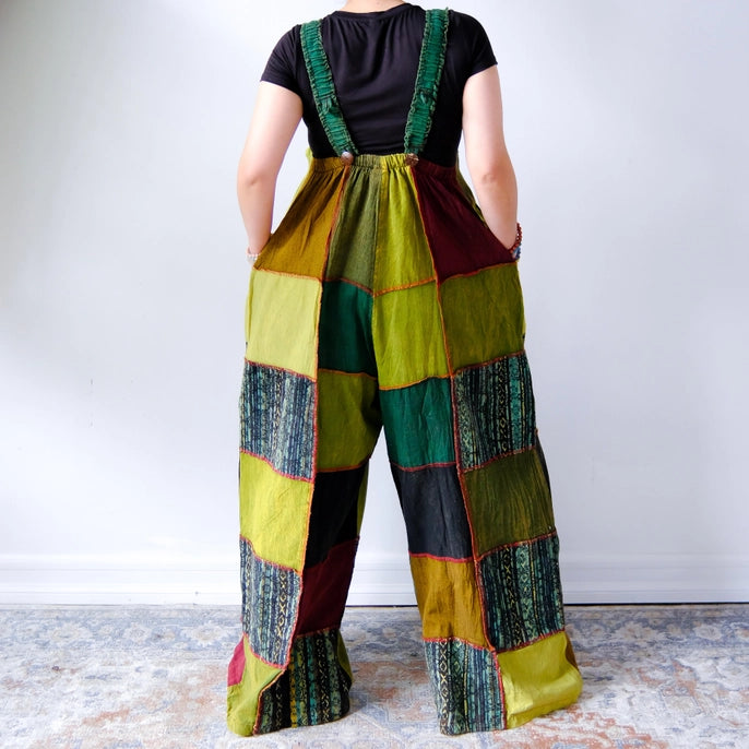 Solid Patchwork Cotton Wide Leg Jumpsuit – Elephat Supplies and Apparel